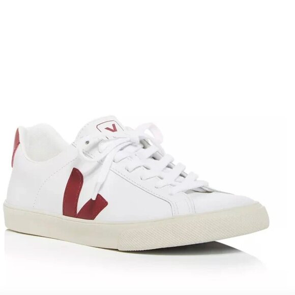 Veja | Shoes | Veja Sneakers Esplar Logo Leather Extra White Marsala ...